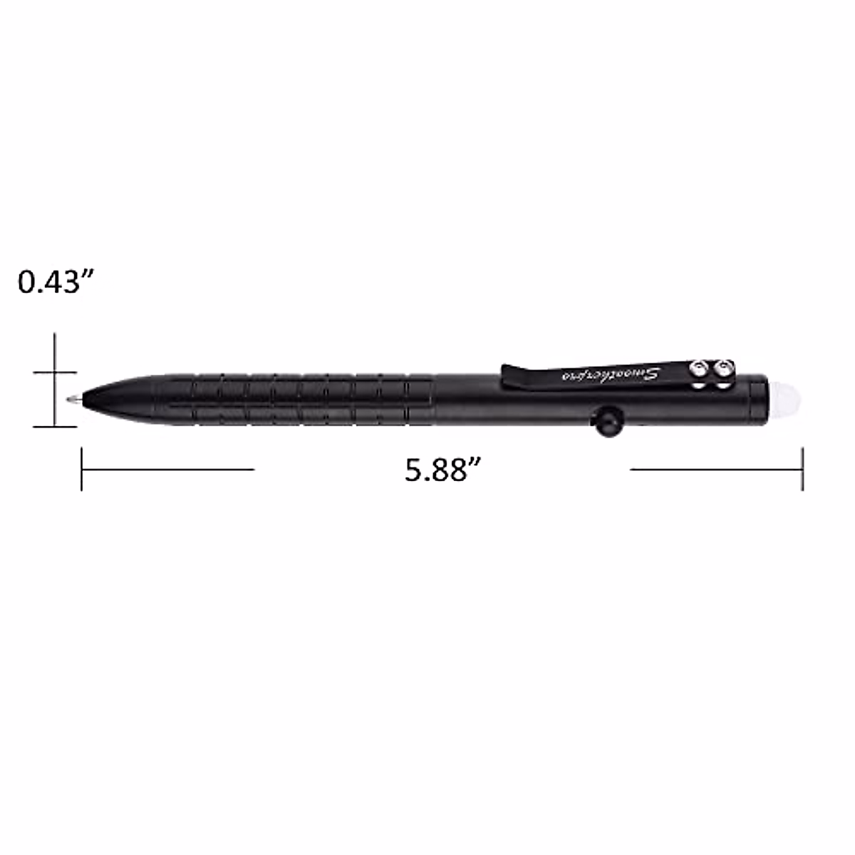 SMOOTHERPRO Erasable Bolt Action Pen Compatible with Pilot FriXion Refill Stainless Steel Pocket Clip Refillable Retractable Pen for Office School Calligraphy Practice Black (SAF150)