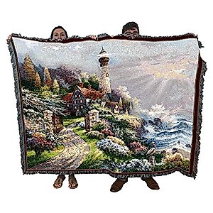 Pure Country Weavers Coastal Splendor Blanket by James Lee - Scenic Gift Tapestry Throw Woven from Cotton - Made in The USA (72x54)