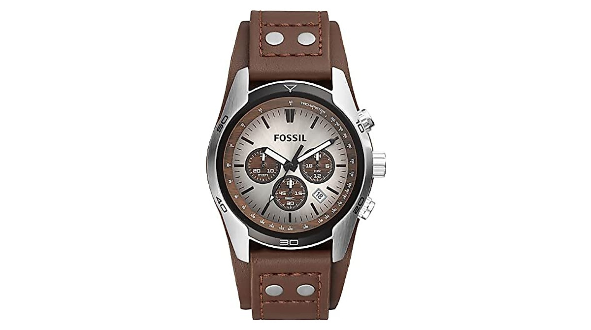 Fossil Men's Coachman Quartz Chronograph Watch - Silver & Brown
