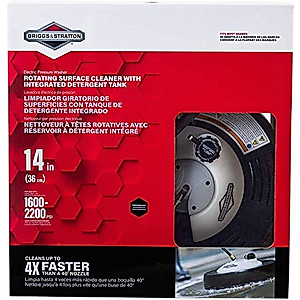 Briggs & Stratton 6337 Rotating Surface Cleaner with Built-In Detergent Tank for Electric Pressure Washers, 14-Inch