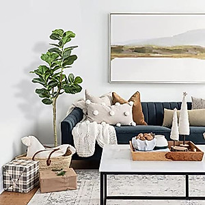 SeelinnS Artificial Fiddle Leaf Fig Tree 6FT Faux Fiddle Leaf Fig Tree Large Fake Plant in Pot Fig Artificial Tree for Home Decor Indoor and Outdoor