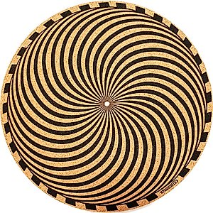 TazStudio Premium slipmat - Cork Turntable Mat for Better Sound Support on Vinyl LP Record Player - Cork mat Original Art Design - Psychedelic Geometric Storm Art (4mm Thick)-m2