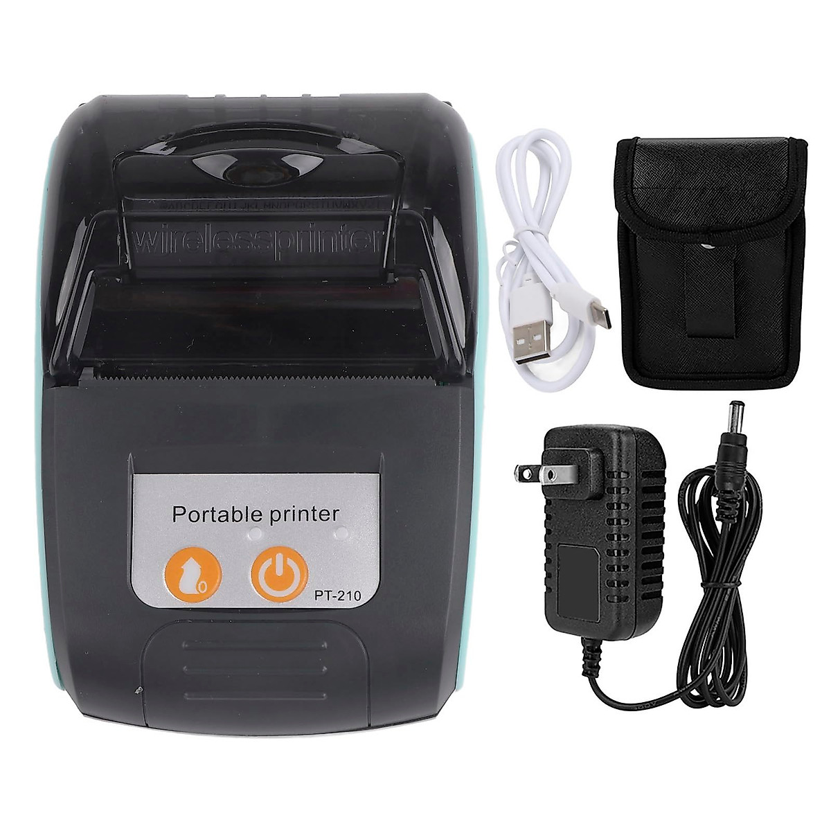 PT-210 Portable Receipt Printer, Bluetooth Thermal Printer, High Speed USB Thermal Printer Support Bluetooth 4.0, for Android, for iOS and for Windows (US Plug)