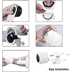 Wall Mount + Weatherproof Case for YI Home Camera - by Koroao - Indoor/Outdoor Security Bracket More Stable and Flexible (1-Pack, White)