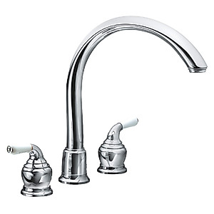 Moen 97559 Monticello Replacement Handle Knob Insert, Porcelain and Chrome (2-Pack)