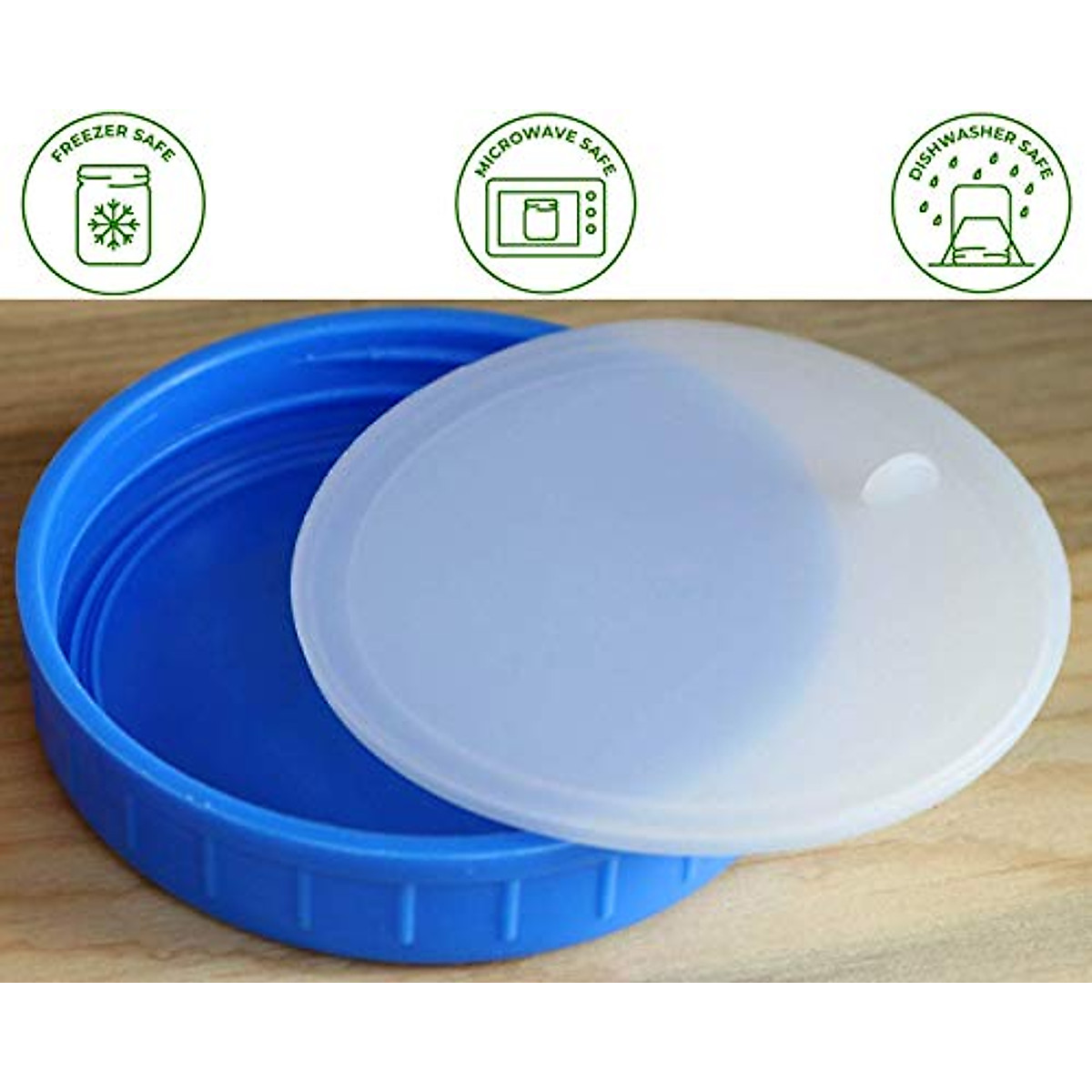 Leak Proof Platinum Silicone Sealing Lid Inserts/Liners for Mason Jars (10 Pack, Regular Mouth)