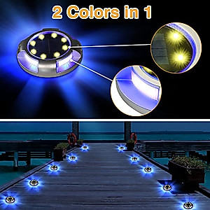 8 Pack Solar Driveway Lights Dock Lights LED Wireless IP67 Waterproof Outdoor Warning Step Lights Marker Lights for Driveway Sidewalk Steps Garden Pathway Yard