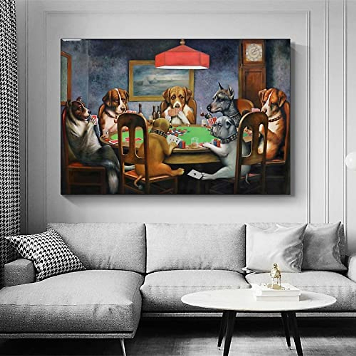 Animal Dogs Playing Poker Canvas Art Poster and Wall Art Picture Print Modern Family Bedroom Decor Posters 16x24inch(40x60cm)