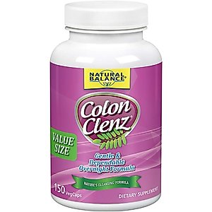 Natural Balance Colon Clenz | Herbal Colon Cleanse & Detox Supplement | Gentle & Dependable Overnight Formula (150 CT)