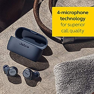 Jabra Elite Active 75t True Wireless Bluetooth, Navy – Earbuds for Running and Sport, Charging Case Included, 24 Hour Battery, Active Noise Cancelling Earbuds