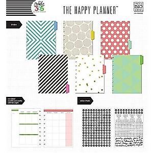 me & my BIG ideas 6 Month Calendar Extension - The Happy Planner Scrapbooking Supplies - 6 Pre-Punched Dividers - Undated Monthly & Weekly - 2 Sticker Sheets with Months and Numbers - Big Size