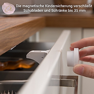 Avantina Cabinet Locks Child Safety I 8X Magnetic Cabinet Locks I Baby Proofing and Easy to Install I for Cabinets and Drawers