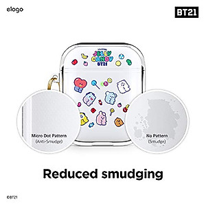 elago BT21 Case Compatible with Apple AirPods Case 1 & 2, Clear Case with Keychain, Reduced Yellowing and Smudging, Supports Wireless Charging [Official Merchandise] [7FLAVORS]