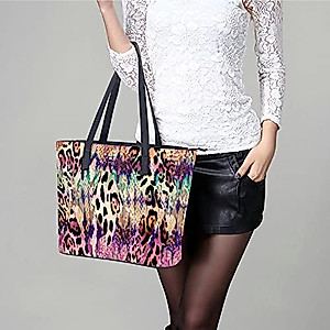 Womens Handbag Animal Lion Pattern Leather Tote Bag Top Handle Satchel Bags For Lady