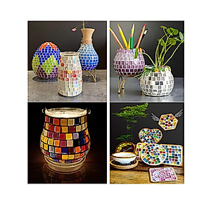 Mosaic Tiles Squares Dark Yellow Crystal Mosaic Glass Tile for Crafts Bulk DIY Picture Frames Handmade Jewelry Coasters Art Material Decoration,1x1cm,100 Pieces