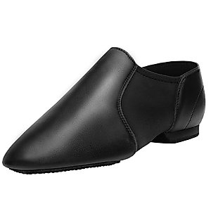 Split Sole Jazz Shoes for Women and Men's Dancing, Black (7.5W / 6.5M)