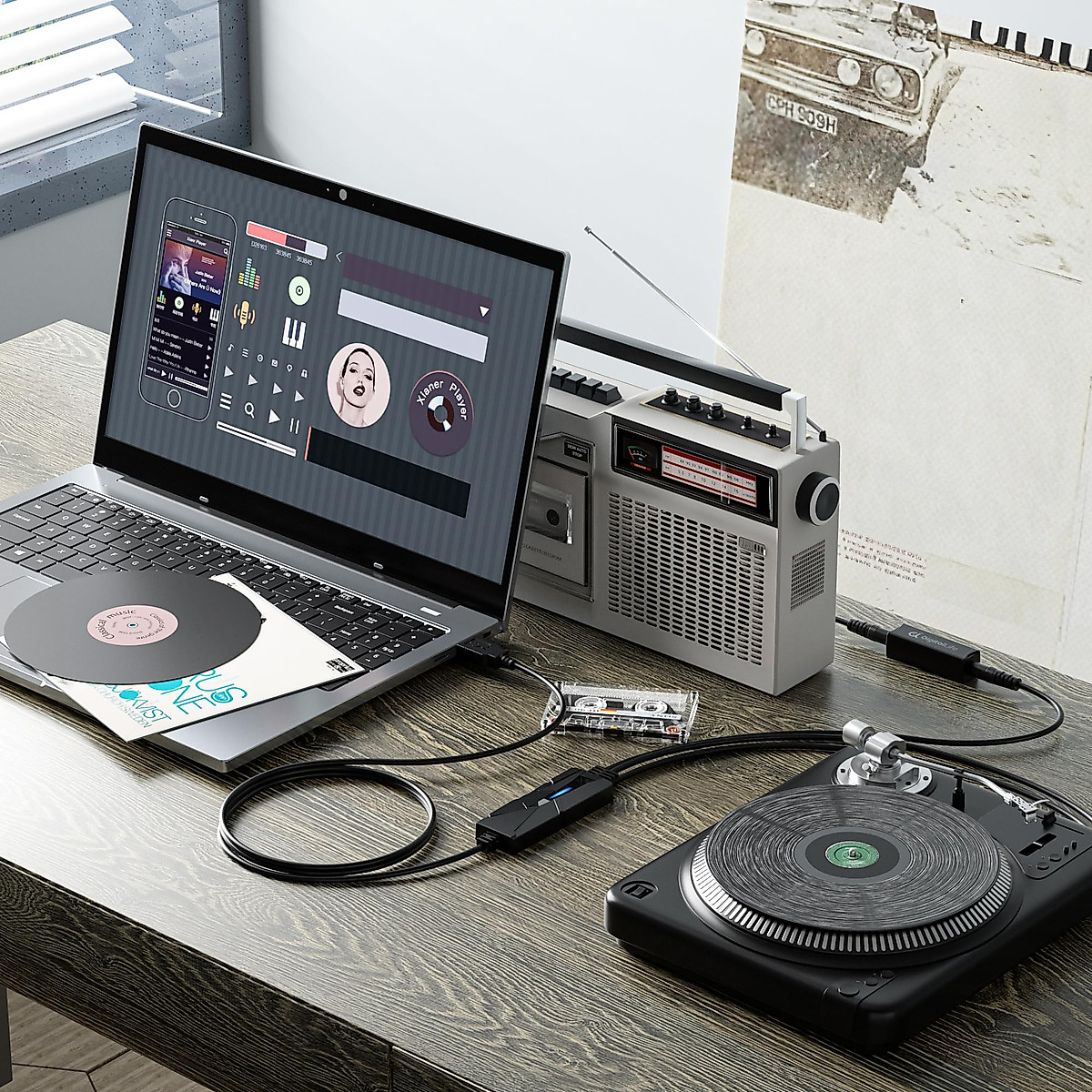 DigitalLife USB 2.0 Audio Capture Card Grabber - Cassette Tapes to Digital MP3 Converter from Stereo RCA/3.5mm Music Interface