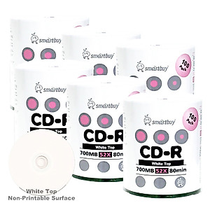 Smartbuy 600-disc 700mb/80min 52x CD-R White Top Blank Data Recordable Media Disc
