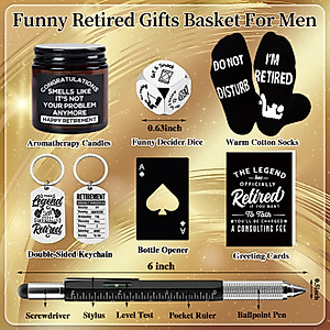 SIXVALA 10 Pcs Retirement Gifts for Men 2024, This Legend Has Retired, Happy Retirement Gifts for Dad, Grandpa, Coworker, Teachers, Boss, Friends, Retirees, 20 Oz Tumbler Best Retirement Gifts Basket