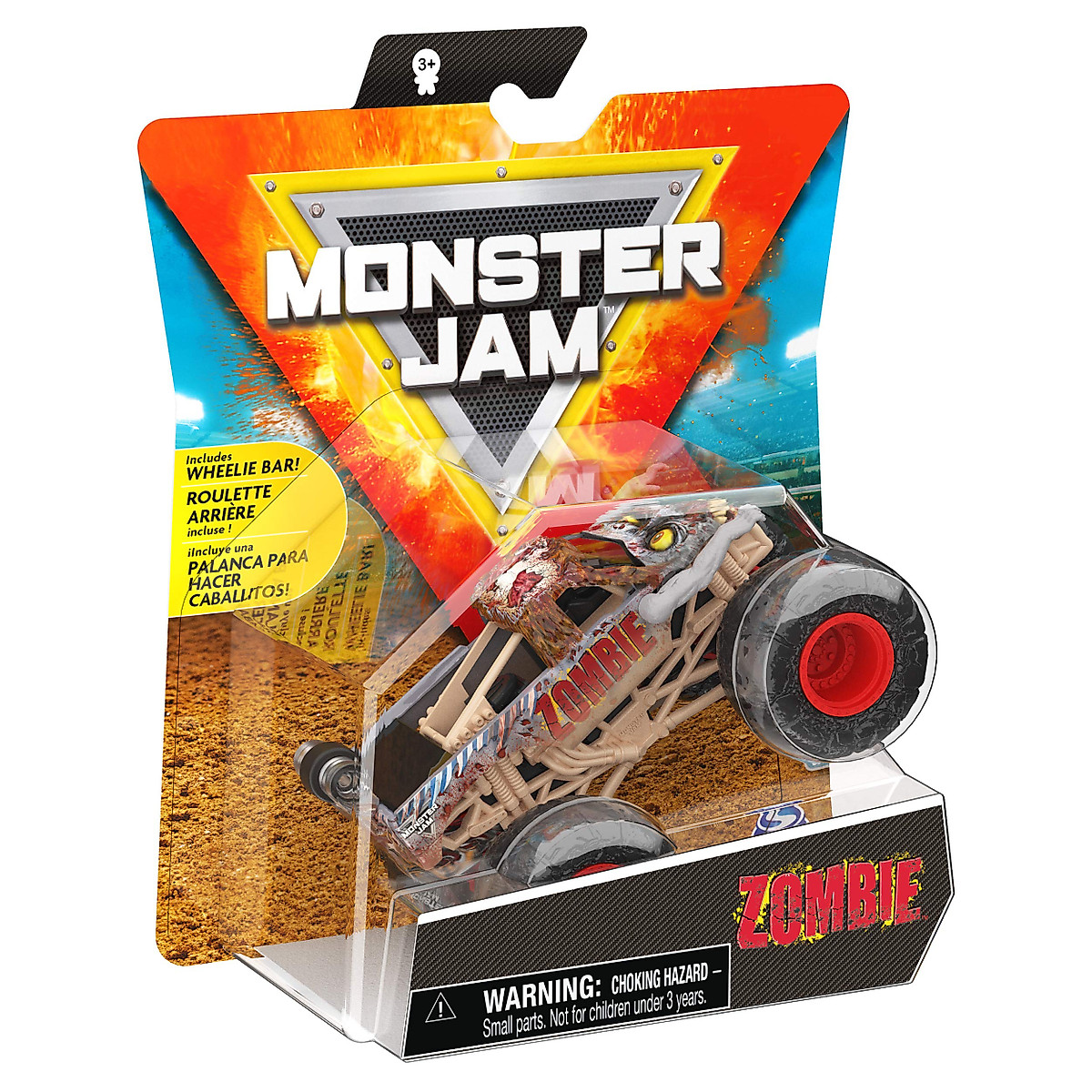 Monster Jam, Official Zombie Monster Truck, Die-Cast Vehicle, Elementals Trucks Series, 1:64 Scale