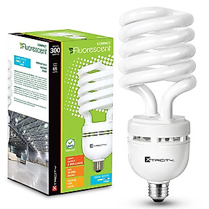 Xtricity CFL, 65W (300 Watt Equivalent), High Lumen 4000 Light Bulb, 4100K Cool White T5 Spiral, Compact Fluorescent, 4000 Lumens, E26 Medium Base, 120V, UL Listed