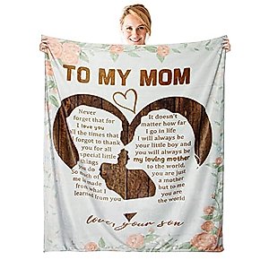 Gifts for Mom Birthday Gifts for Mom from Son to My Mom Blanket Christmas Valentines Day Mothers Day Present Ideas for Mom I Love You Best Mom Ever Gift Super Soft Throw Blanket 60 X 50