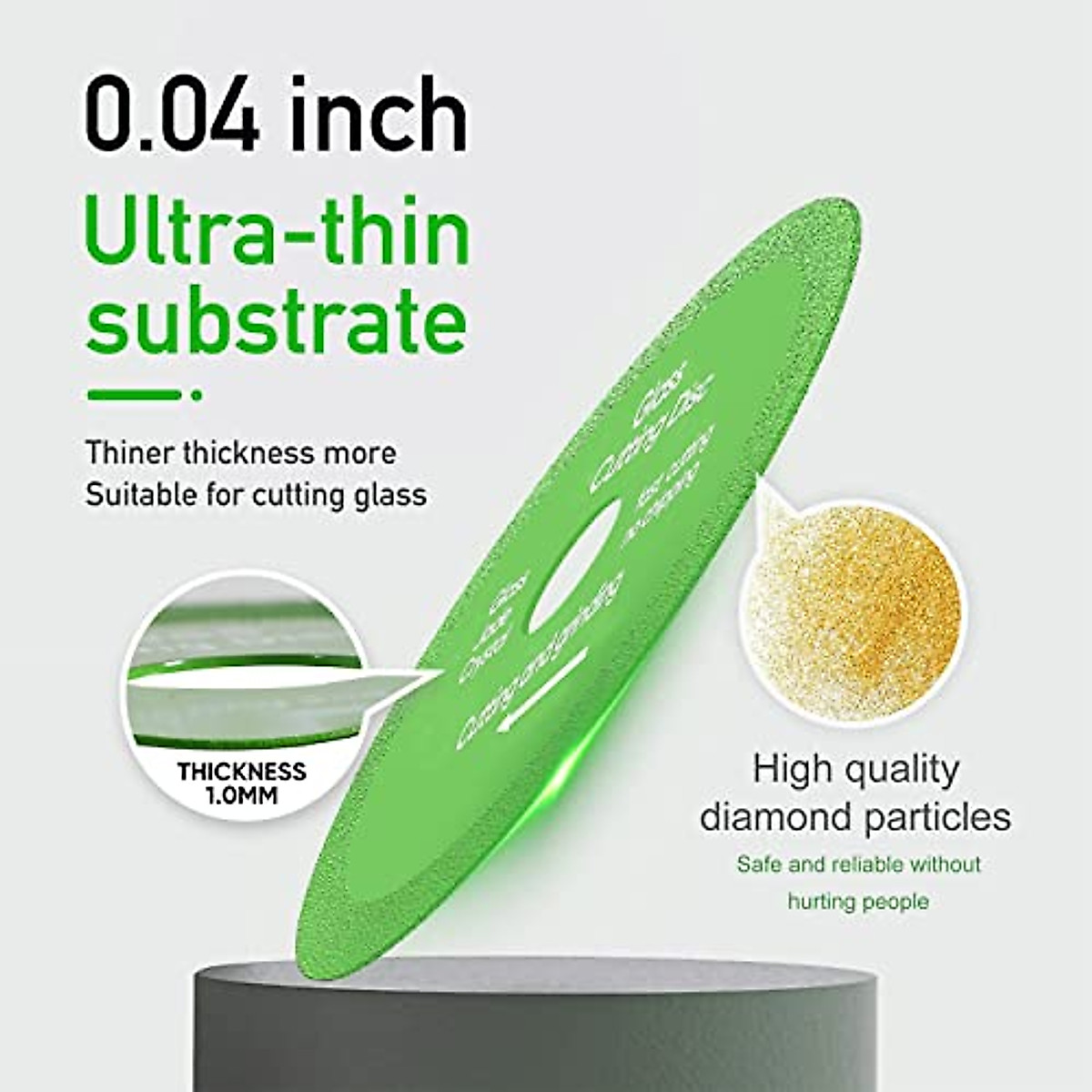 Glass Cutting Disc for Angle Grinder, 1mm Diamond Saw Blade Porcelain Saw Wheel for Smooth Cutting and Grinding of Jade, Crystal, Bottles, Ceramic, Tile (5PCS)