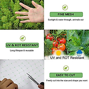 UWIOFF Garden Netting, 7 x 100 FT Bird Netting for Garden Protection, Green Deer Netting for Plants Fruit Trees Vegetables from Birds, Squirrels, Other Animals