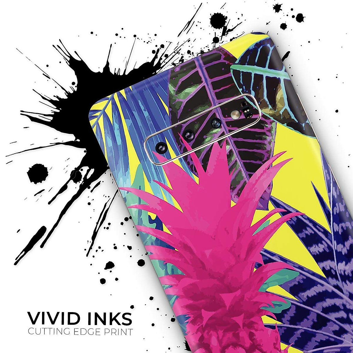 DesignSkinz Hype Flourescent Summer Pineapple Pattern Protective Vinyl Decal Wrap Skin Cover Compatible with The Samsung Galaxy S20 (Screen Trim & Back Glass Skin)