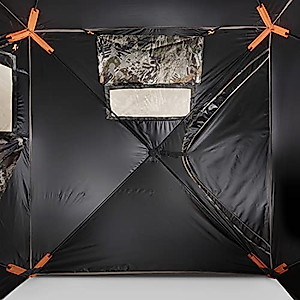 VEIL CAMO VC180 3-Person Hub Blind with Panoramic Windows – Ground Blind for Deer & Turkey Hunting, 180-Degree Panoramic Window, Water Resistant, Durable & Heavy-Duty Design, Silent Closure Door