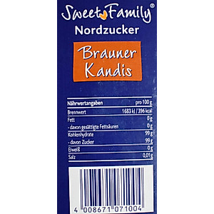 Nordzucker, Brauner Kandis (SweetFamily) 500g, Brown Sugar Candy