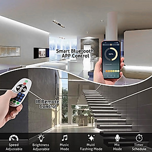 WICHEMI 100ft Storefront LED Light Bluetooth APP Control LED Module for Signs Daylight White 6500K 1.32W 12V DC 200PCS 2835 SMD 3 LED Window Lights for Business Strip Light for Store Advertising Décor