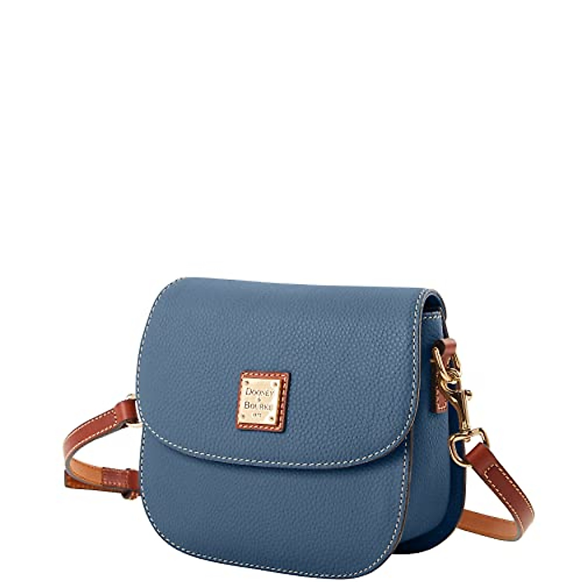 Dooney & Bourke Handbag, Pebble Grain Saddle Bag Crossbody - Blue
