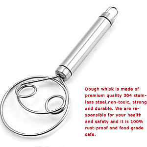 2 Pack Wisk Kitchen Tool,Pizza Dough Mixer Dutch Dough Whisk For Baking Cake Dessert Sourdough Pizza and Pastry,Artisian Blender