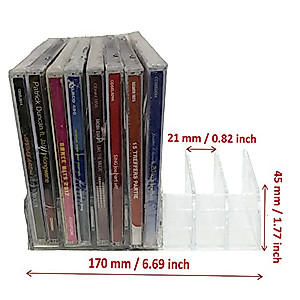 Clear Acrylic CD DVD Holder CD Storage Box CD Display Rack CD Stand - Holds up to 14 Standard CD Cases for Media Shelf Storage and Organization