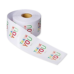 American Greetings Thank You Stickers or Seals, Multi-Colored Text (500-Count)