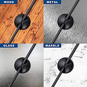 18 Pack Cable Clips Self Adhesive Cord Holders Ideal Cable Cords Management for Organizing Cable Wires Home, Office, Car, Desk Nightstand (18-Black)