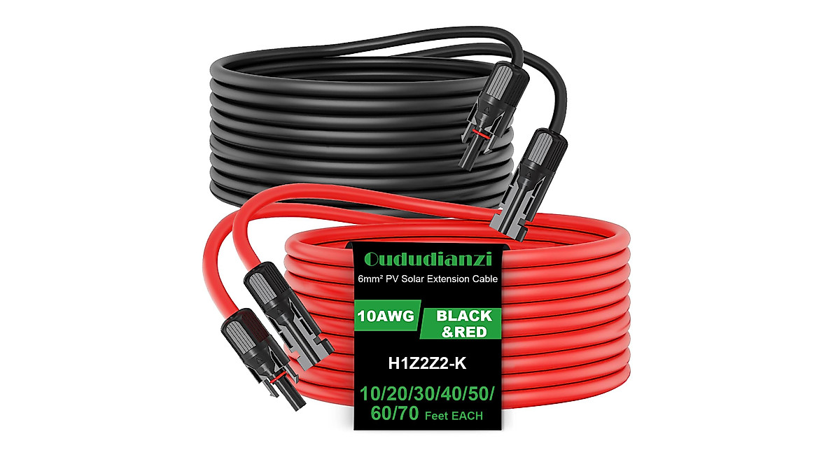 Oududianzi 30FT Solar Extension Cable - High-Quality Solar Panel Wire