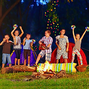 Aywewii LED Tambourine, Light Up Toys Handheld Musical Flashing Tamborine Autism Toys Party Supplies for Birthday Anniversaries Gifts for Kids Adults Teens(Four Colors are Randomly Sent) 2 Pcs