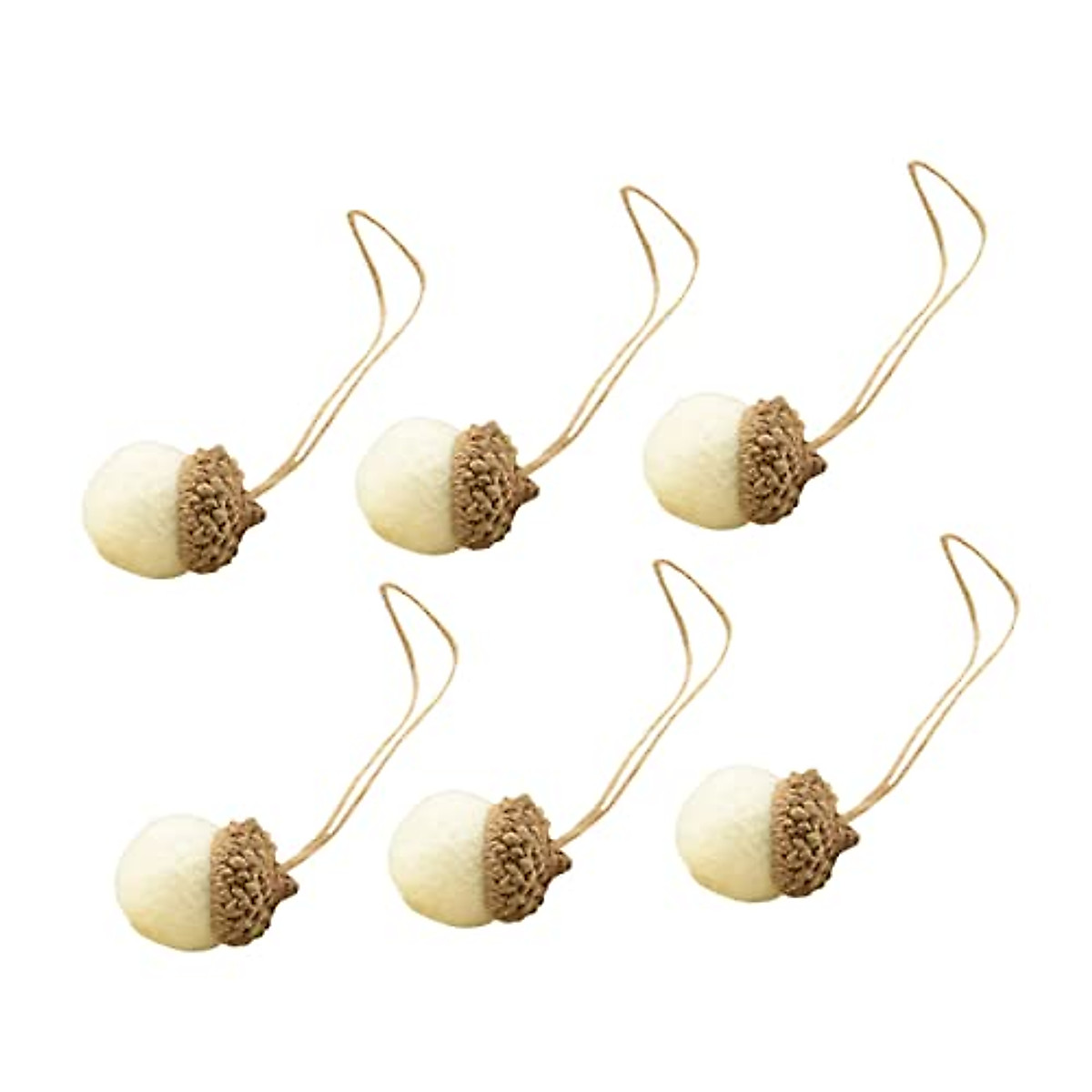 DECHOUS 6 1 Acorn Hanging Ornament Hanging Pinecone Christmas Tree Pine Cone Wool Felt Pendant Wool Felt Ball DIY Charm Pendant Decorations Wreath Wool Felt Beige Christmas Tree Hanging