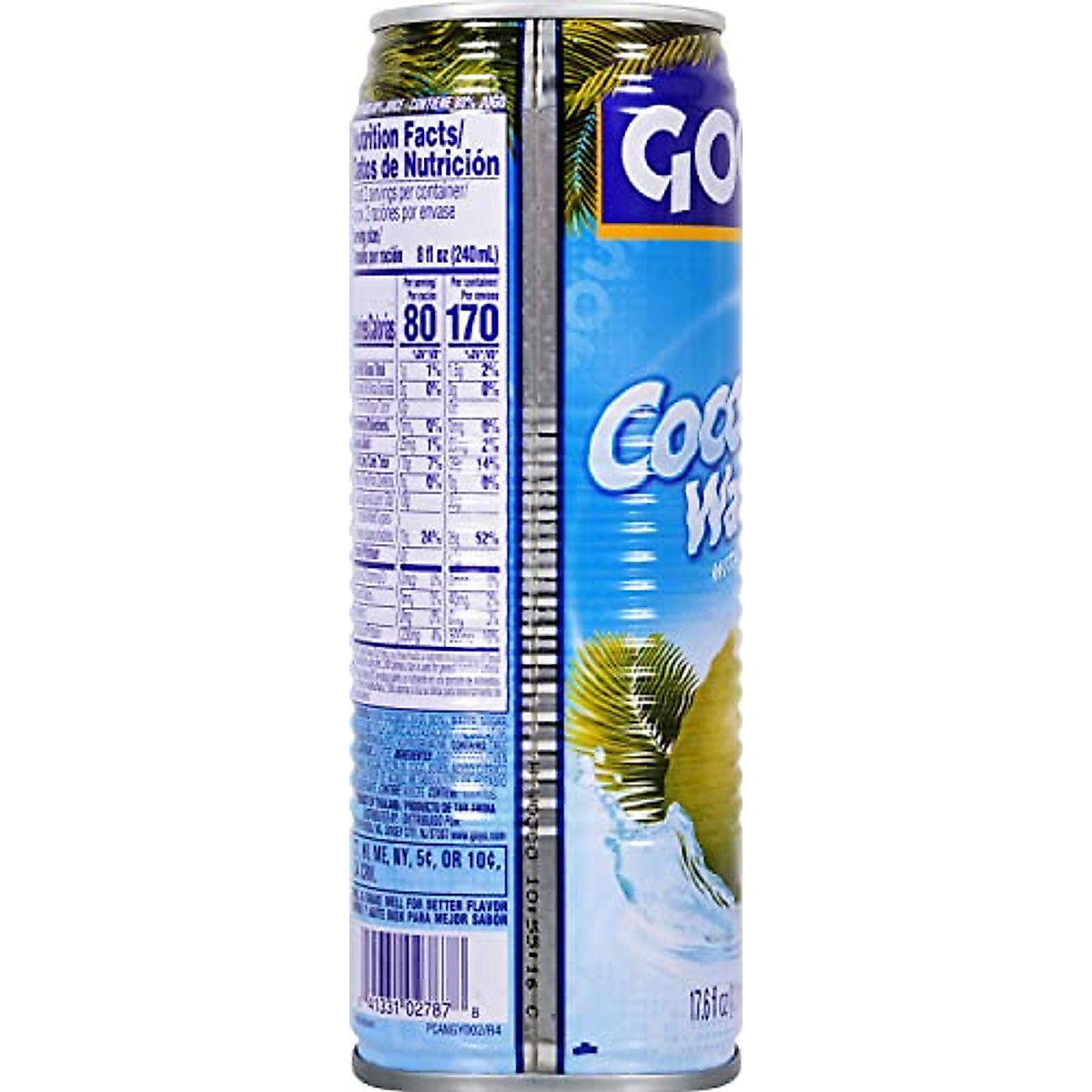 Goya Foods Coconut Water With Pulp, Real Coconut Pieces, 17.6 Fl Oz, Pack of 24, (33939)