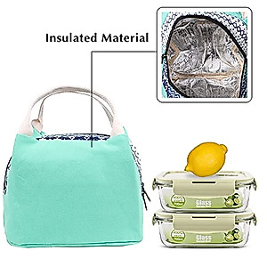 DUPHLAGT Backpack for Teens Grils Schoolbags - Casual Girls Backpack for Kids Lightweight Bookbag Set 3 in 1 with Lunch Box & Pencil(Mint Green)