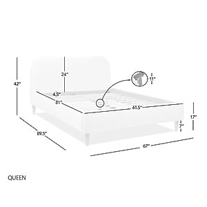 Jennifer Taylor Home Roman Curved Headboard Boucle Upholstered Modern Platform Bed Frame