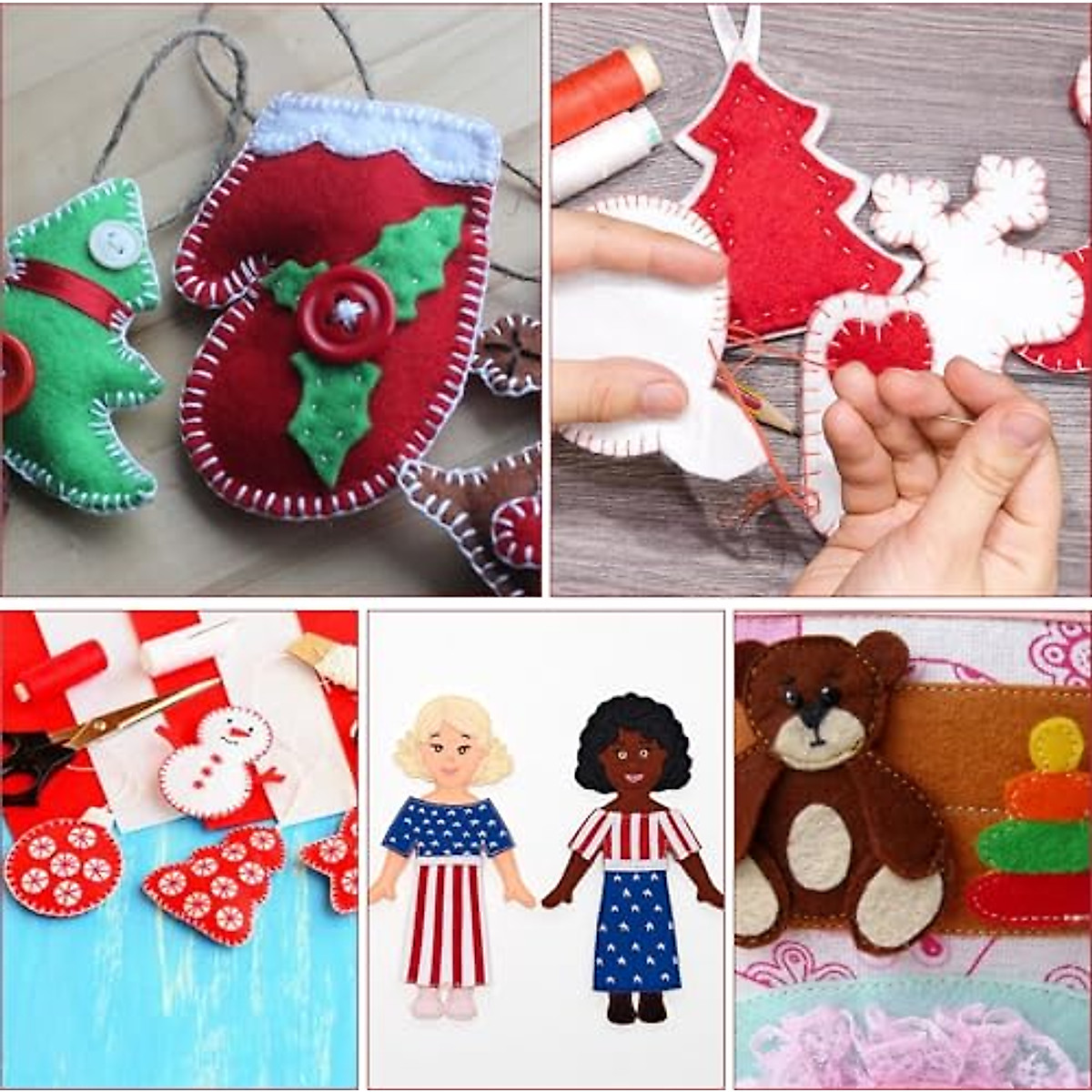 10 Pcs Red Felt Sheets 7"x11.2" Felt Fabric for Crafts Squares Felt Fabric Sheets Thick Red Fabric Non-Woven Felt Fabric for Halloween Christmas DIY Patchwork Sewing Craft Decorative Projects