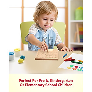 Coogam Wooden Letters Practicing Board, Double-Sided Alphabet Tracing Tool Learning to Write ABC Educational Toy Game Fine Motor Montessori Gift for Preschool 3 4 5 Years Old Kids