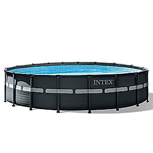 Intex Ultra XTR Frame 18' x 52" Above Ground Swimming Pool with Sand Filter Pump, Ladder, Cover, & Maintenance Accessory Kit with Vacuum and Skimmer