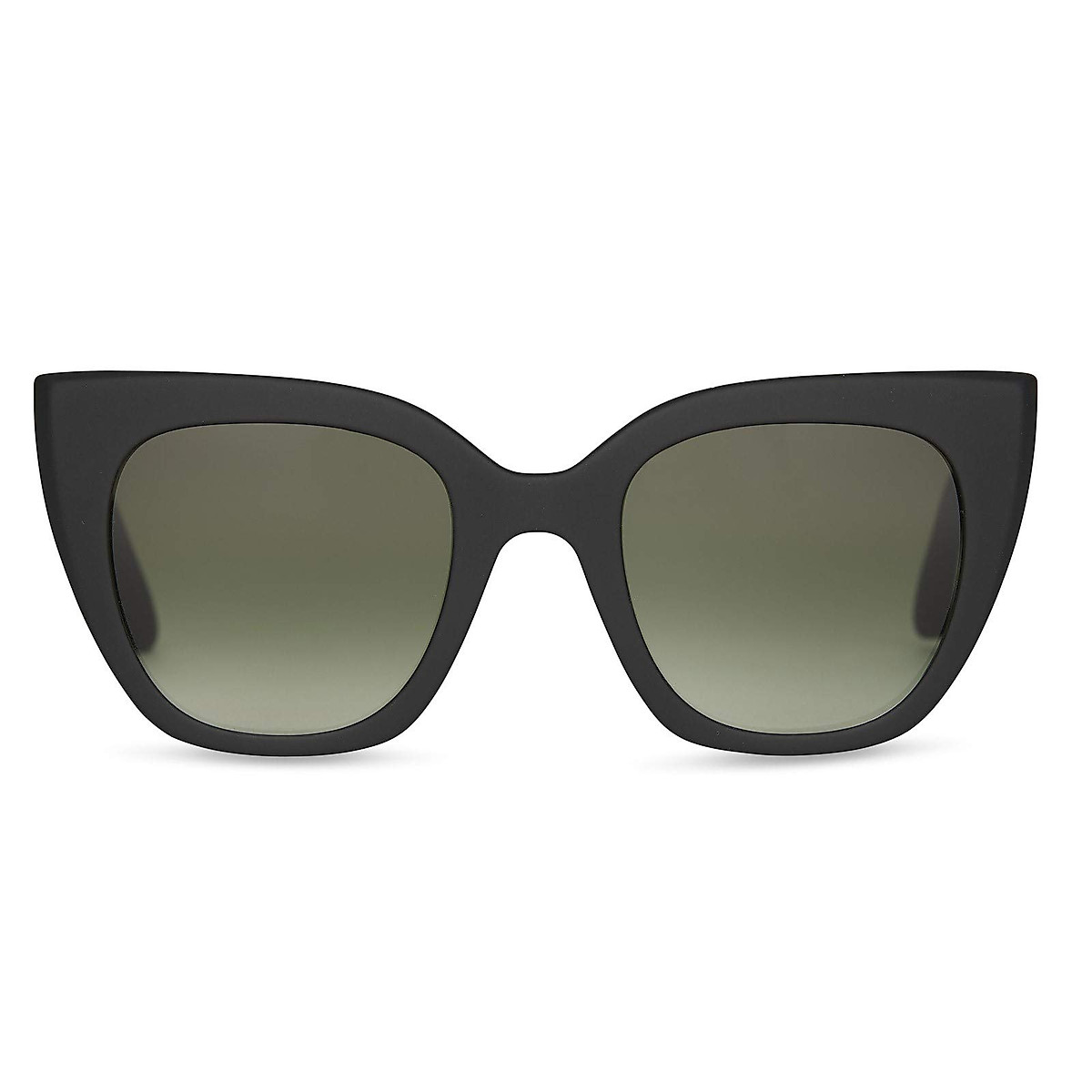 TOMS Women's Sydney Oversized Sunglasses, Matte Black/Olive Gradient, 50-23-148