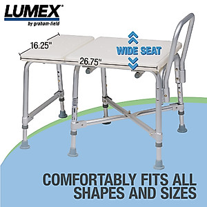 Lumex Bariatric Tub Transfer Bench, Bathtub & Shower Chair, Holds 600 Pounds