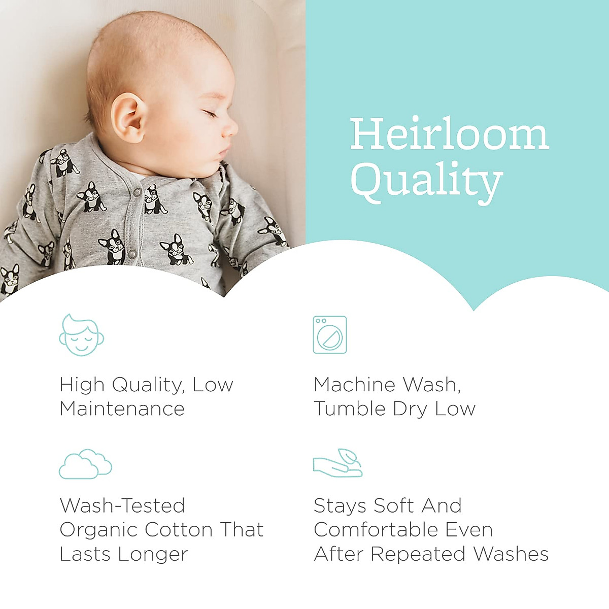 MONICA + ANDY 3 Pack Long Sleeve Baby Bodysuit Bundle - Unisex Boys & Girls GOTS Certified Organic Cotton Infant Snapsuit - Snap Up Sleep & Play Shirts (12-18 Months, Navy)