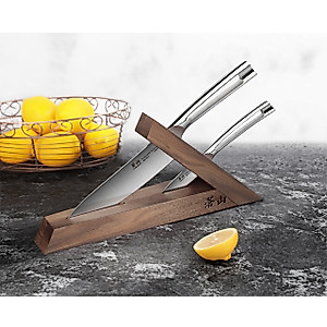 Cangshan 1021240 TAI triangle Walnut Wood Knife Block, Two Slots